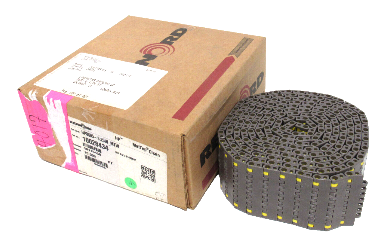 NEW REXNORD 10028434 MATTOP CONVEYOR CHAIN HP8505-3.25 MTW 10FT - SB ...