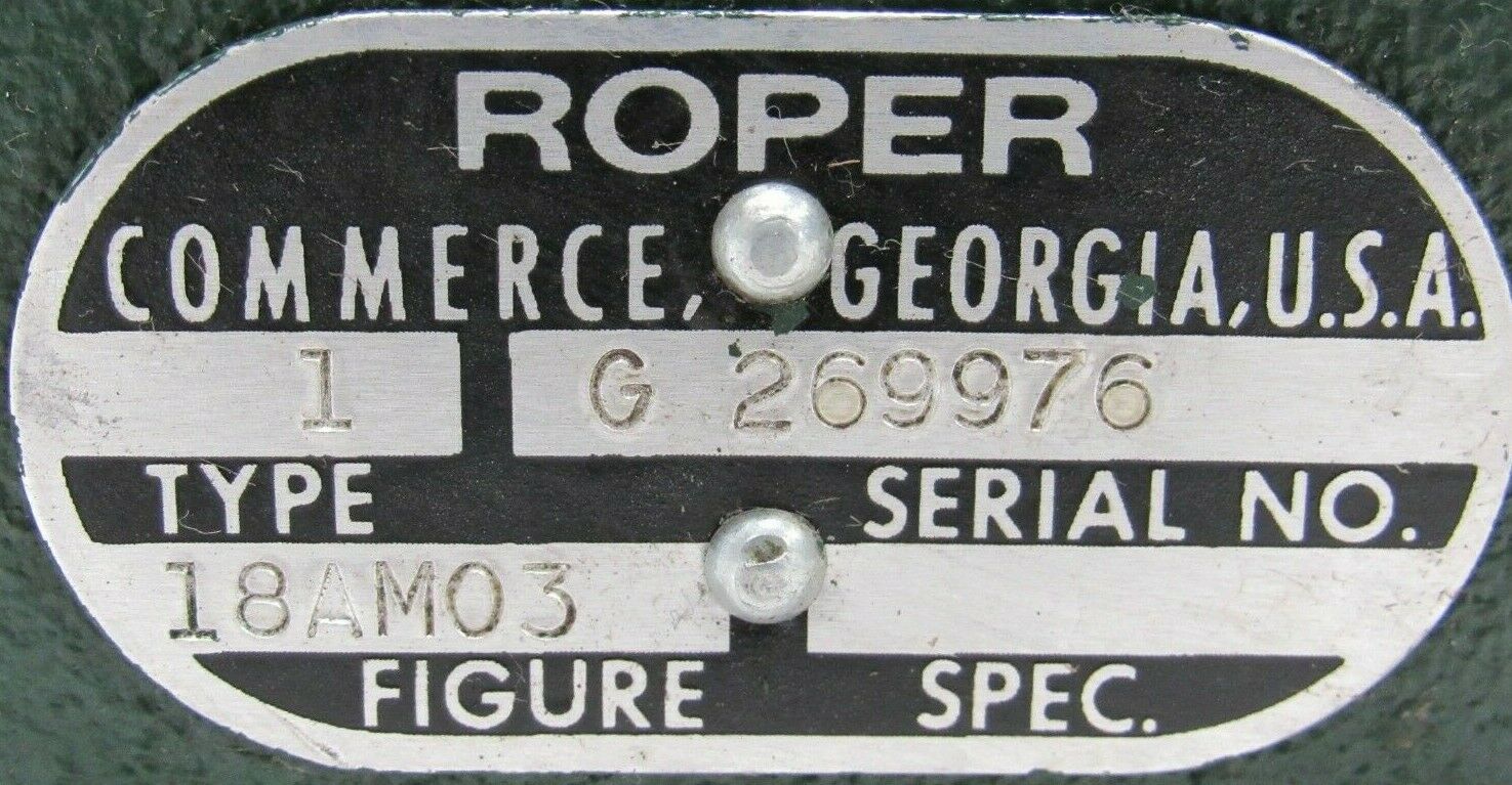 NEW ROPER 18AM03 GEAR PUMP TYPE 1 - SB Industrial Supply, Inc.