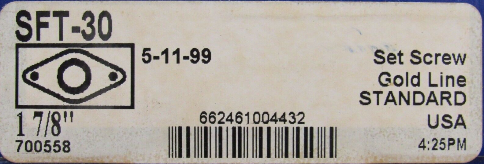 NEW SEALMASTER GOLD SFT-30 FLANGE BEARING 1-7/8" BORE 700558 SFT30 - SB ...
