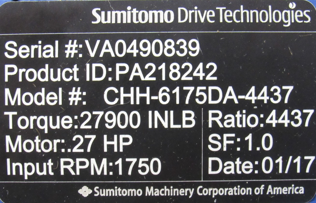 NEW SUMITOMO CHH-6175DA-4437 REDUCER 4437:1 CHH6175DA4437 - SB ...