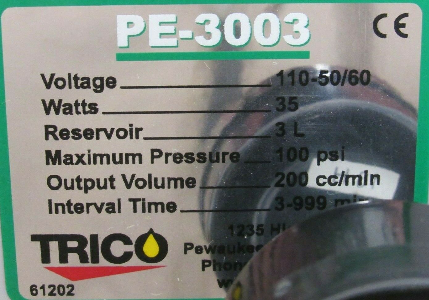 NEW TRICO PE-3003 AUTOMATIC LUBRICATION PUMP PE3003 - SB Industrial ...