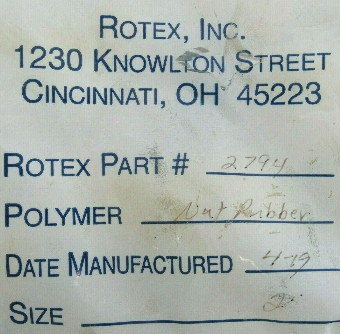 NEW BAG OF 21EA ROTEX 2794 2" BALLS - SB Industrial Supply, Inc.