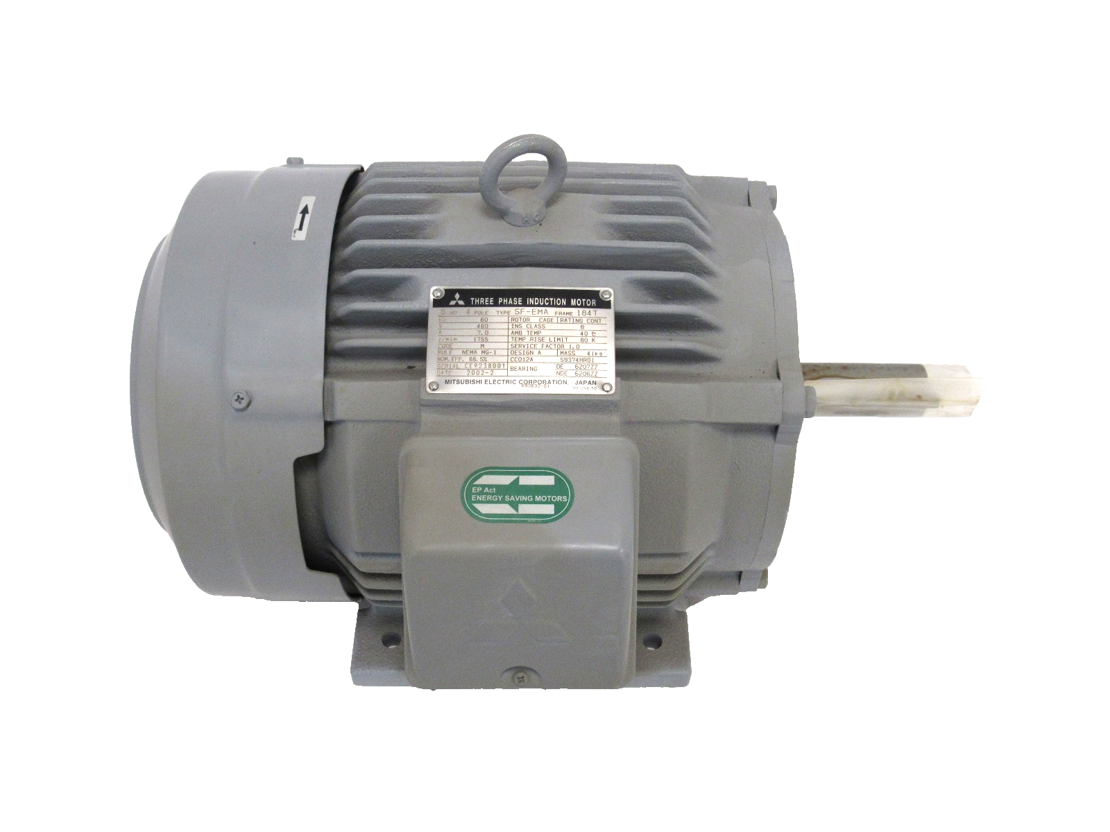 NEW MITSUBISHI SF-EMA MOTOR 5HP 480V 1-1/8" DIA. SFEMA - SB Industrial ...