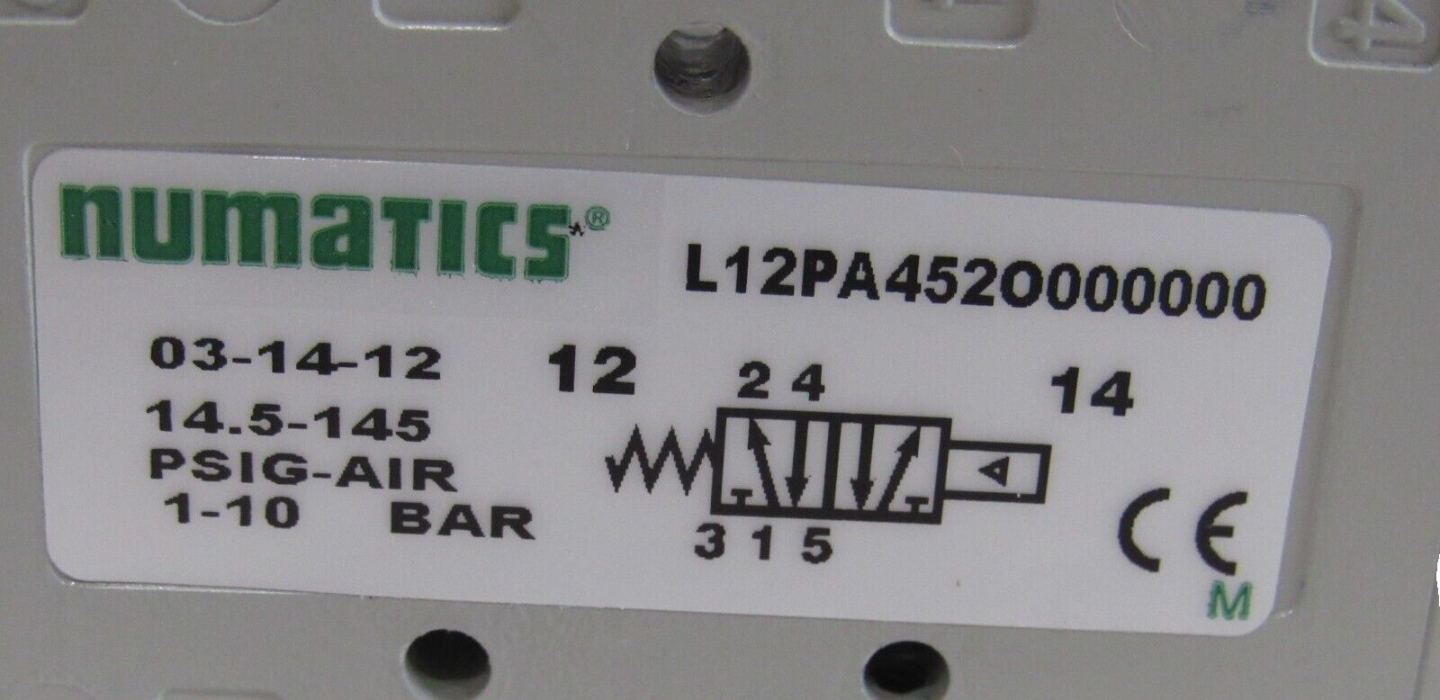 NEW NUMATICS L12PA452O000000 AIR PILOT VALVE - SB Industrial Supply, Inc.
