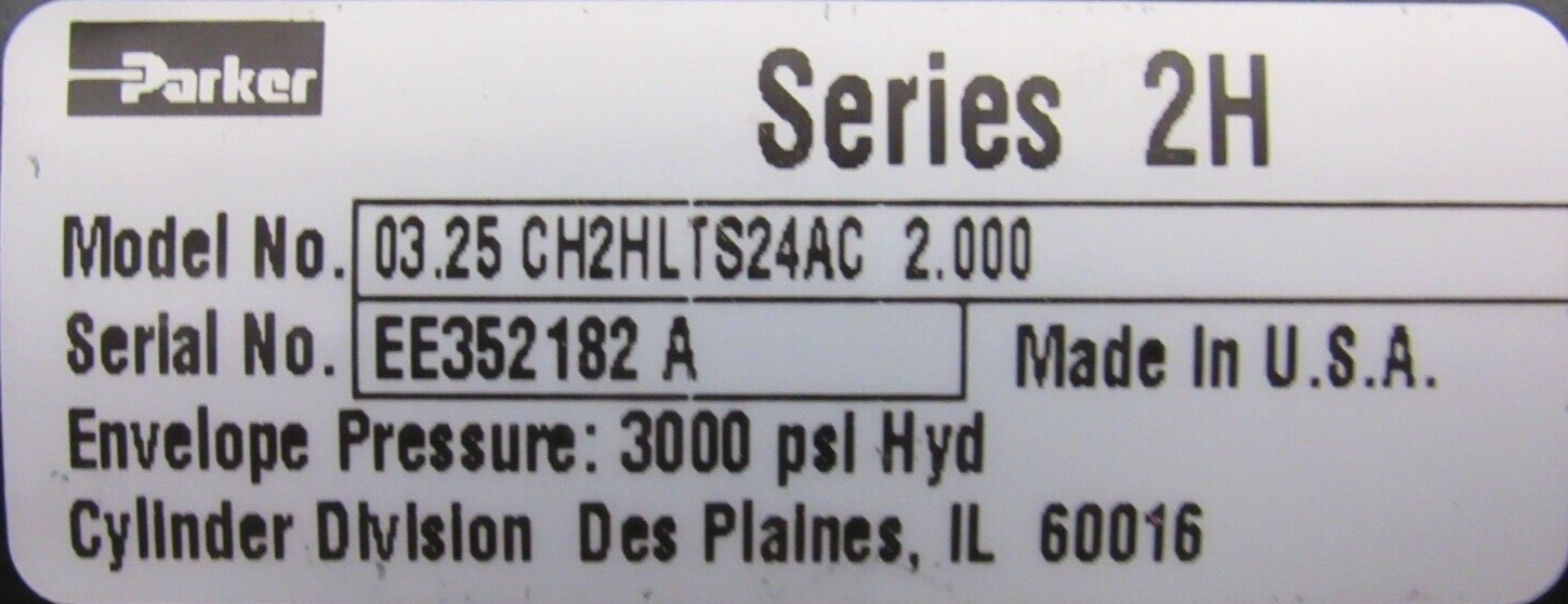 NEW PARKER 03.25-CH2HLTS24AC-2.000 HYDRAULIC CYLINDER ...