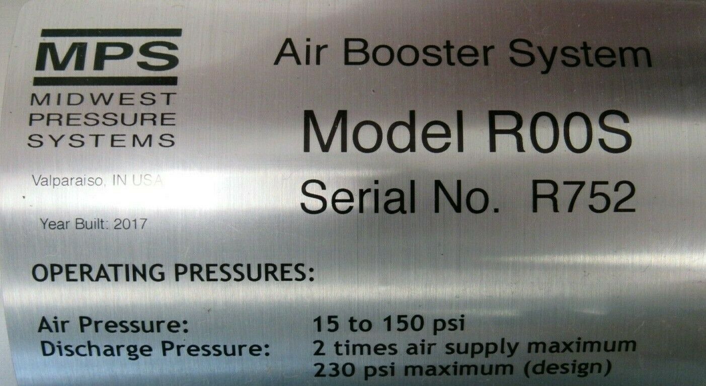 USED MPS R00S AIR BOOSTER 15-150PSI - SB Industrial Supply, Inc.