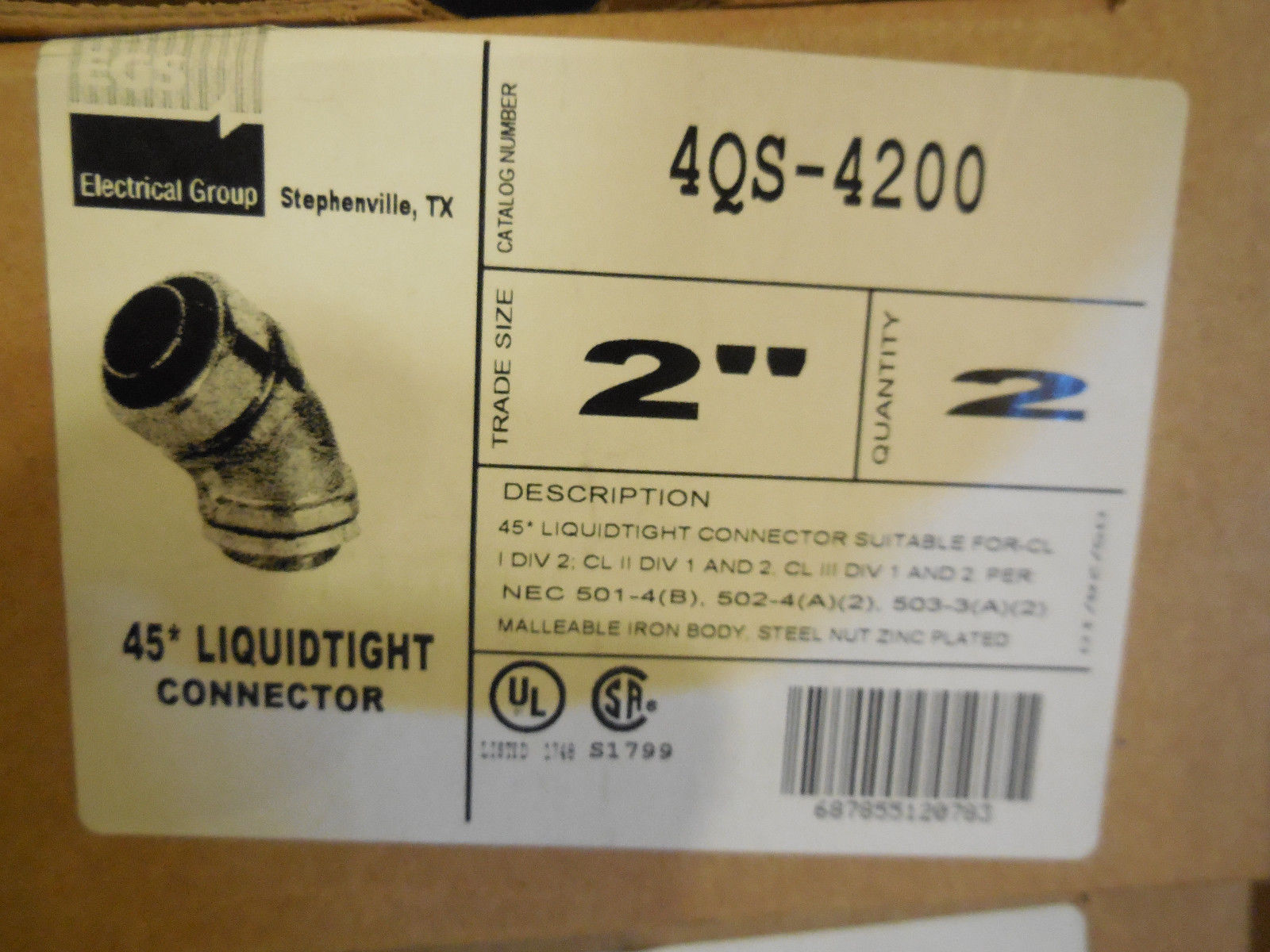 2 NEW EGS 4QS-4200 CONNECTOR 4QS4200 - SB Industrial Supply, Inc.