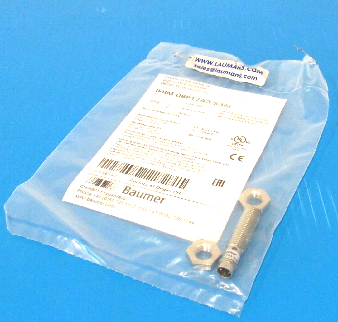 NEW BAUMER IFRM 08P17A3/S35L INDUCTIVE SENSOR IFRM08P17A3S35L - SB ...