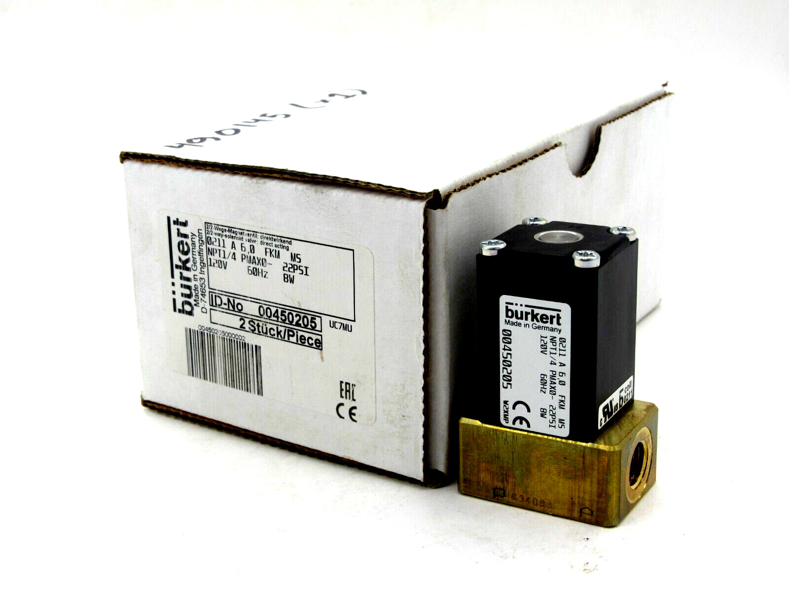 NEW BURKERT 00450205 VALVE 120V 60HZ - SB Industrial Supply, Inc.