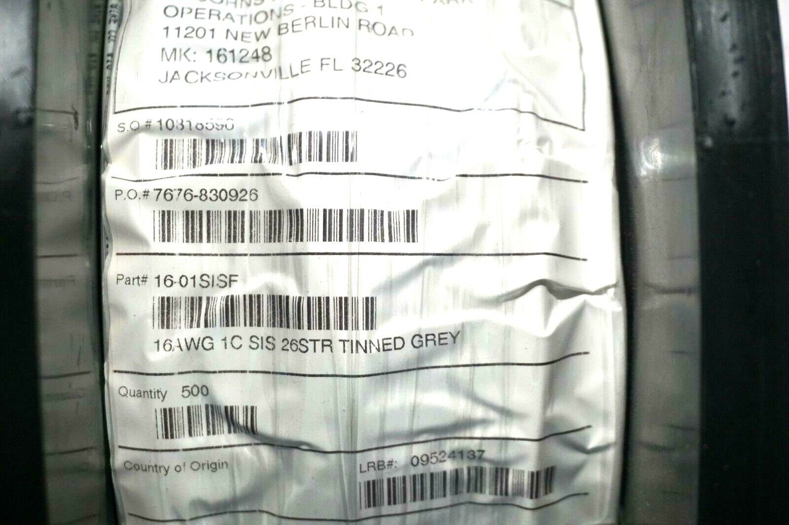 NEW HOUSTON WIRE & CABLE 16-01SISF STANDARD WIRE CABLE 16AWG 1C 500 ...