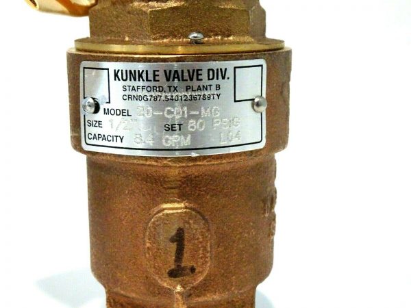 NEW KUNKLE 20-C01-MG RELIEF VALVE 1/2" 20C01MG - SB Industrial Supply, Inc.