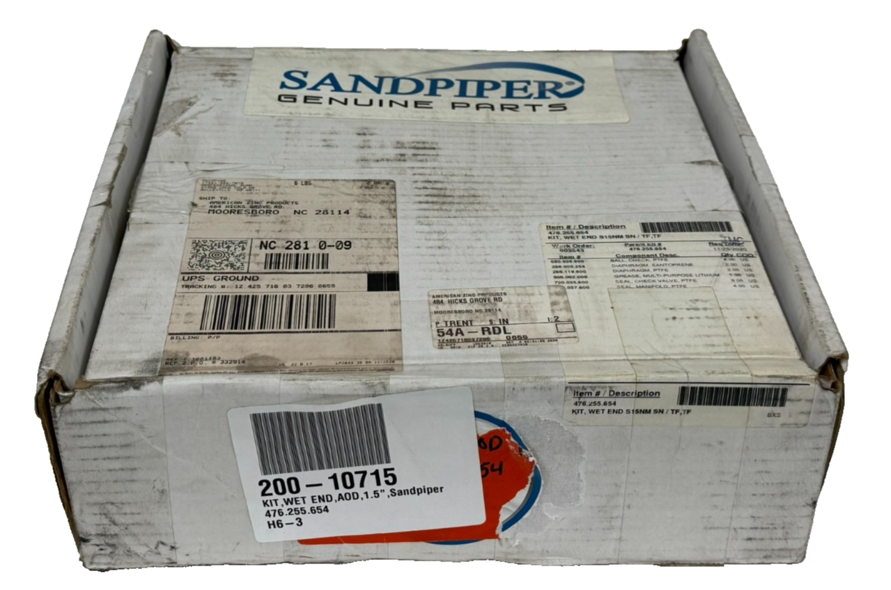 NEW SANDPIPER 476.255.654 PUMP KIT WET END S15NM SN/TF TF - SB ...