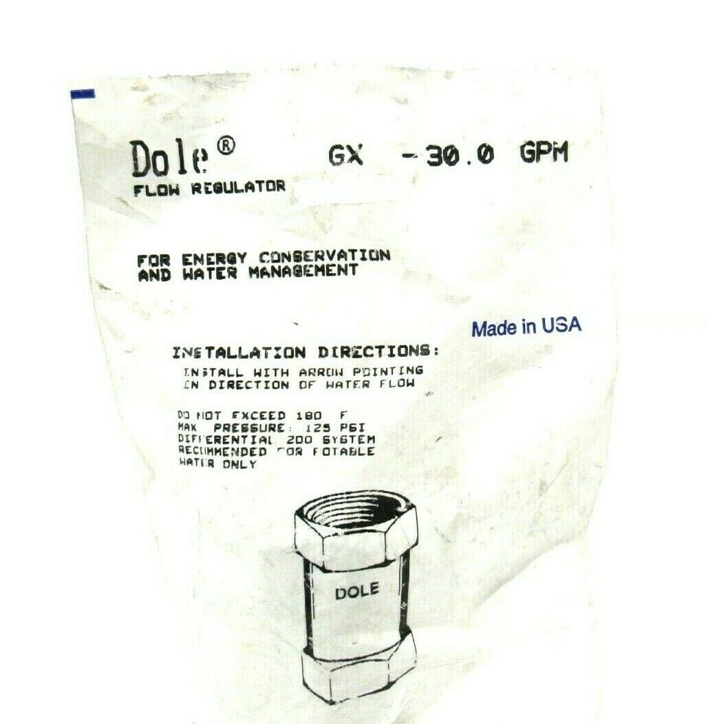 NEW DOLE GX-3.0 FLOW REGULATOR GX30 - SB Industrial Supply, Inc.