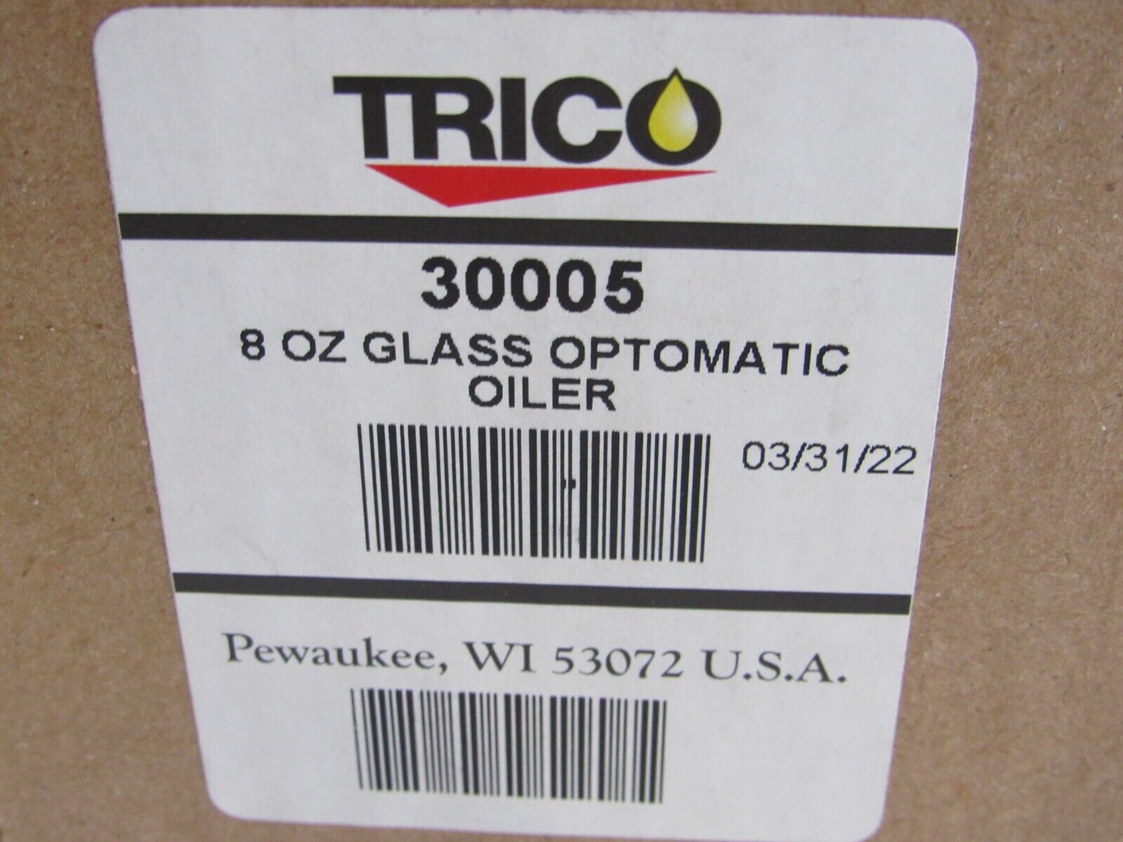NEW TRICO 30005 8OZ GLASS OPTOMATIC OILER - SB Industrial Supply, Inc.
