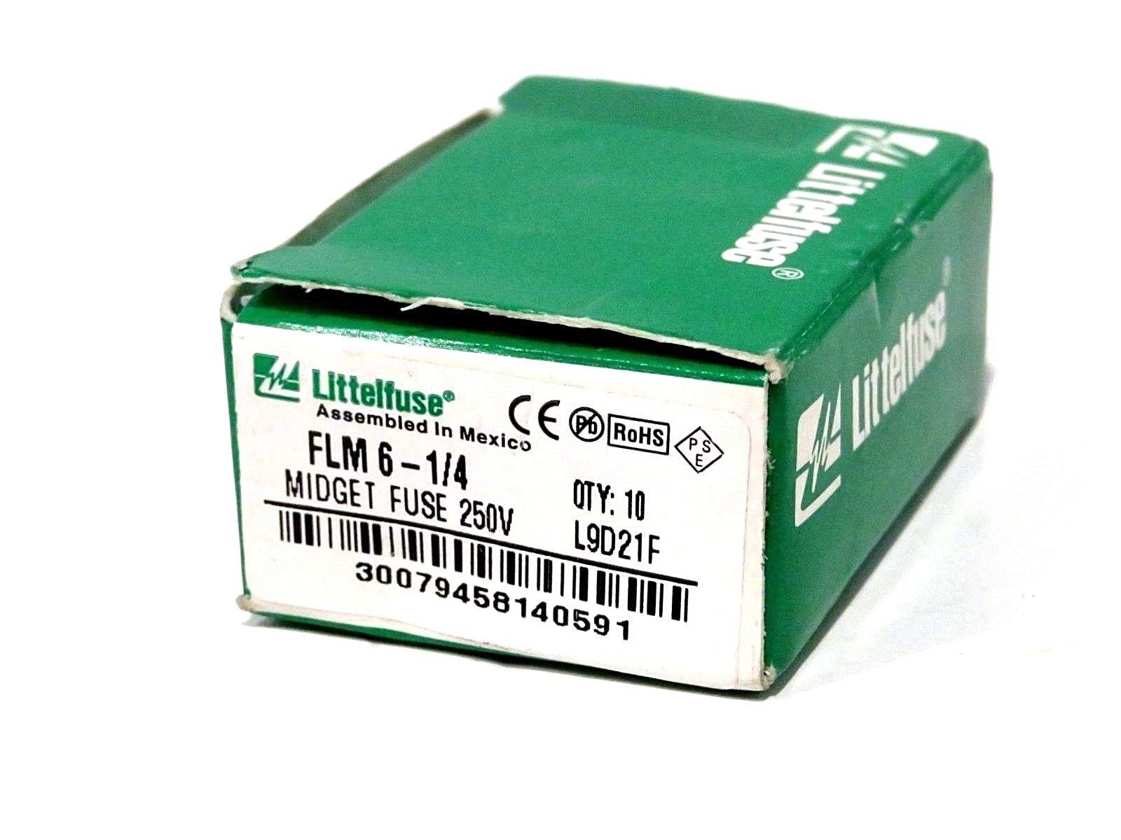10 NEW LITTELFUSE FLM-6-1/4 FUSES FLM614 - SB Industrial Supply, Inc.