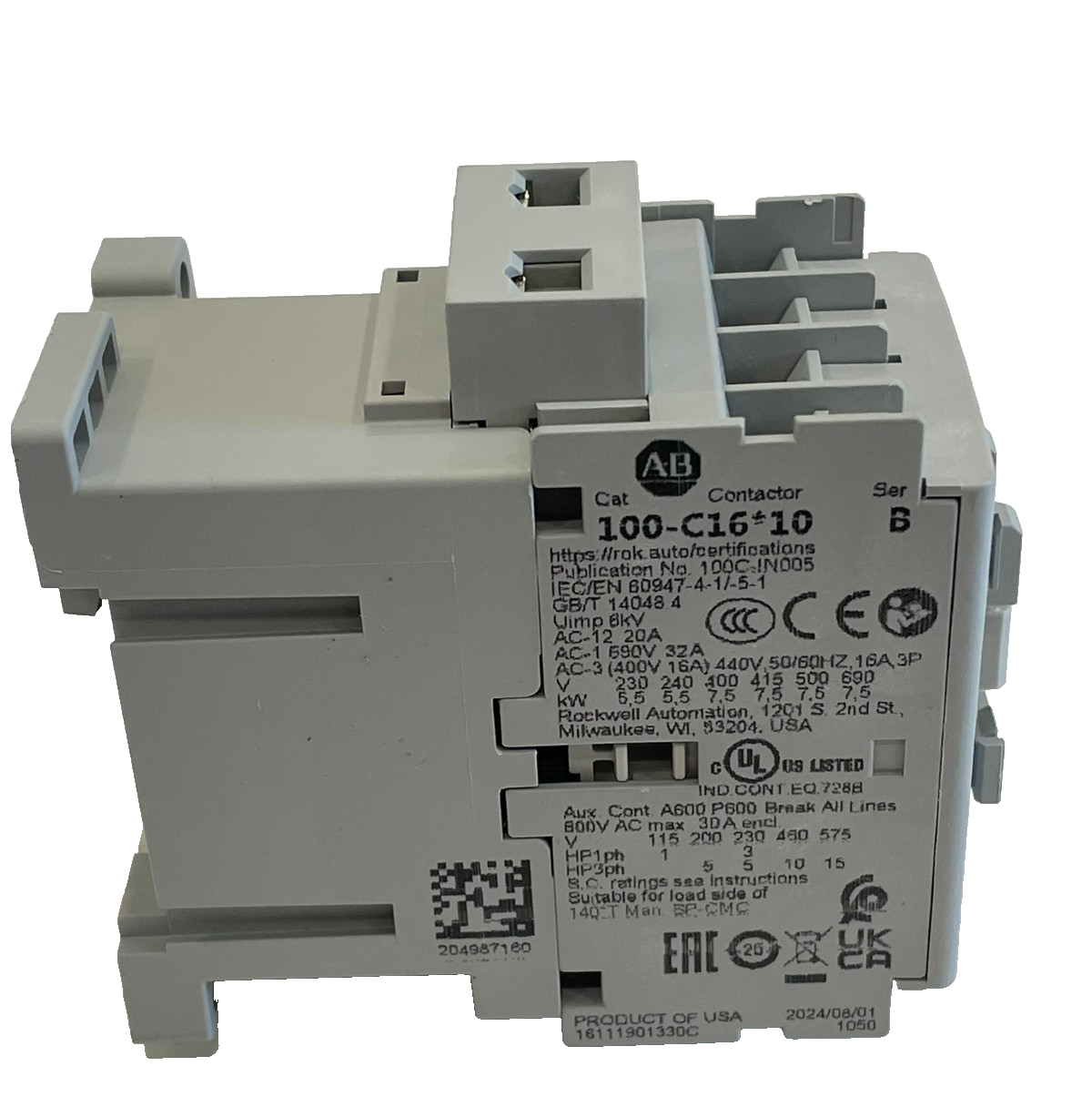 ALLEN BRADLEY 100-C16D10 CONTACTOR 100C16D10 NEW, SURPLUS - SB ...