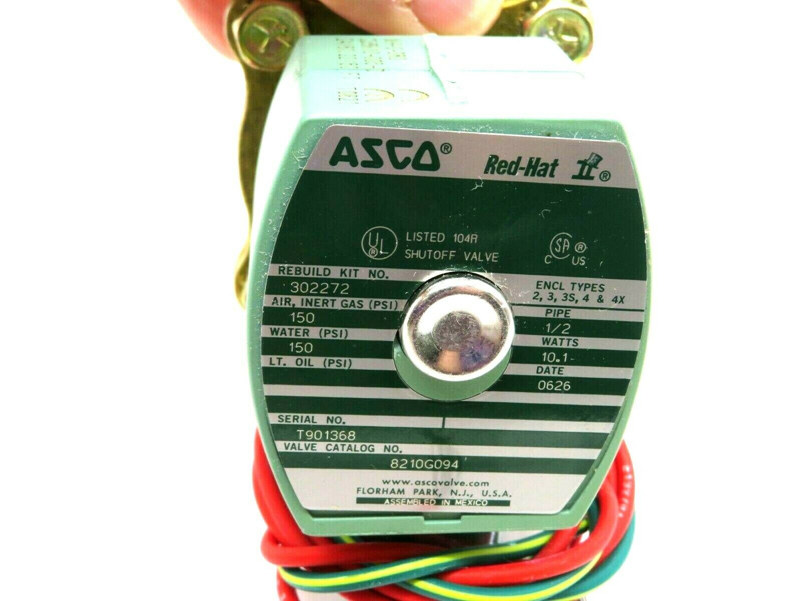 NEW ASCO 8210G094 SOLENOID VALVE 1/2 PIPE 10.1 WATTS 302272 - SB ...