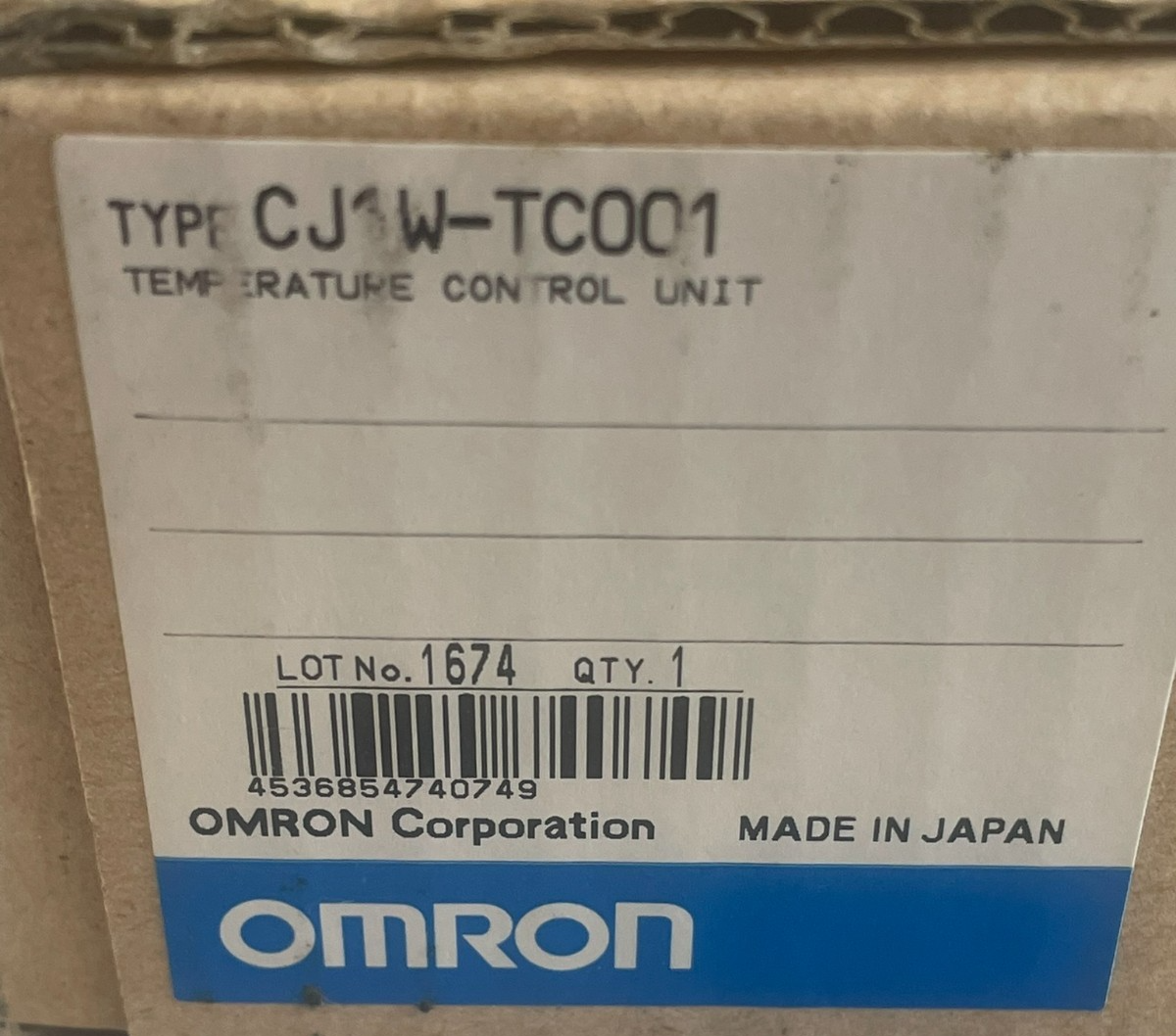 NEW OMRON CJ1W-TC001 TEMPERATURE CONTROL UNIT CJ1WTC001 - SB Industrial ...