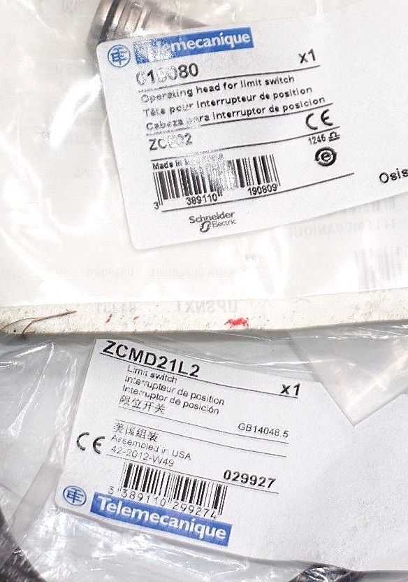 NEW TELEMECANIQUE ZCMD21L2 SNAP ACTION SWITCH W/ OPERATING HEAD ZCE02 ...