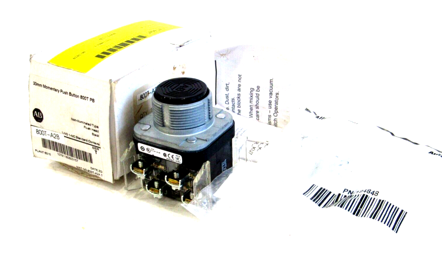 ALLEN BRADLEY 800T-A2A PUSHBUTTON SER.T 800TA2A NEW, SURPLUS - SB ...
