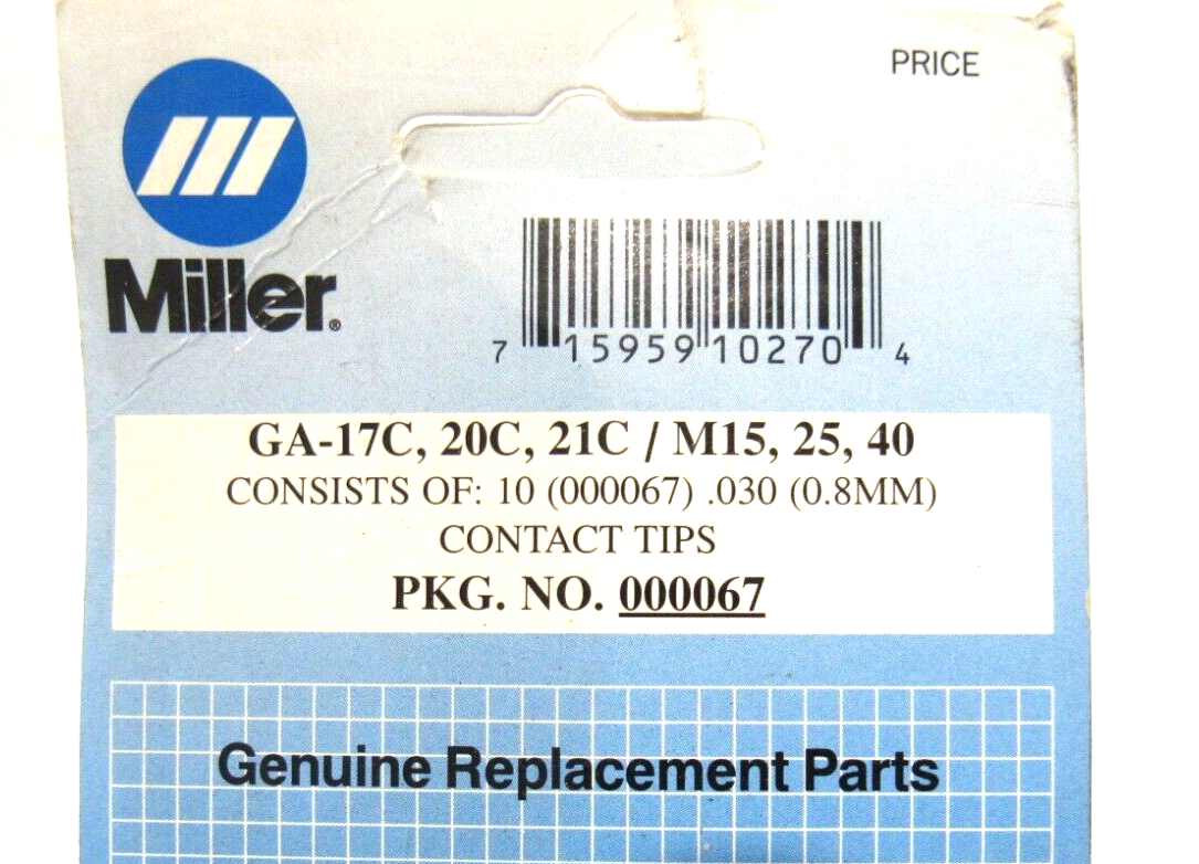 LOT OF 30 NEW MILLER 000067 CONTACT TIPS - SB Industrial Supply, Inc.