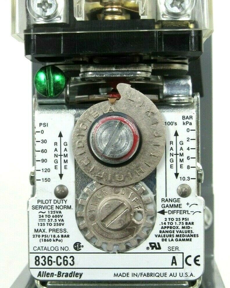 NEW ALLEN BRADLEY 836-C63A PRESSURE CONTROL 836C63A - SB Industrial ...