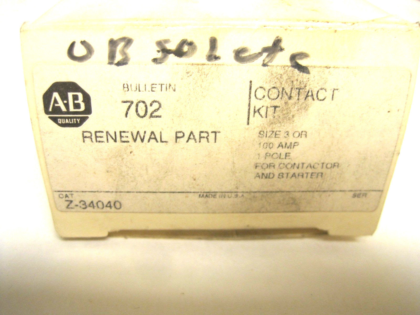 NEW ALLEN BRADLEY Z-34040 CONTACT KIT SIZE 3 - SB Industrial Supply, Inc.