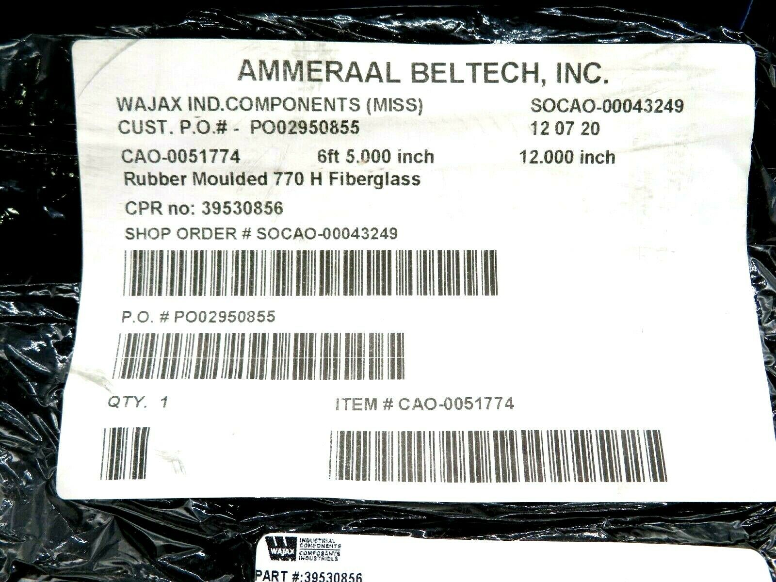 NEW AMMERAAL BELTECH CAO-0051774 CONVEYOR BELT 6FT 5" CAO0051774 - SB Industrial Supply, Inc.