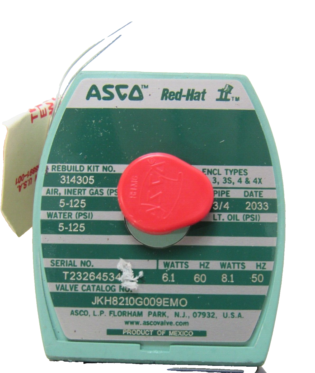 NEW ASCO JKH8210G009EMO SOLENOID VALVE 120/60, 110/50 - SB Industrial ...