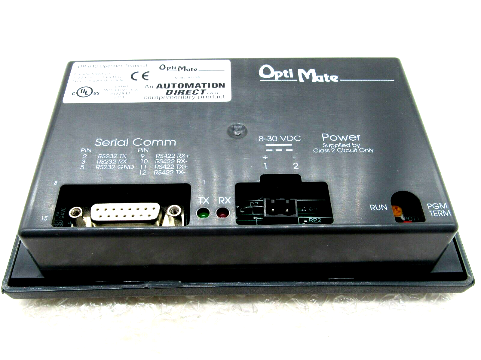 NEW AUTOMATION DIRECT OP-640 OPTIMATE OPERATOR TERMINAL PANEL OP640 ...