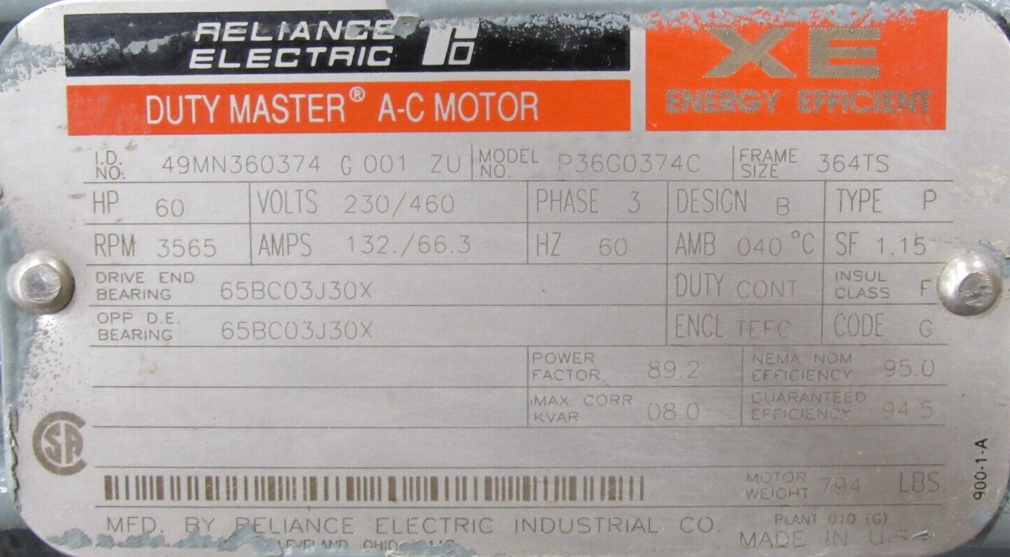 NEW DURCO 2K4X3-10/83 RV MARK III PUMP 60HP 230/460V 2K4X31083RV ...