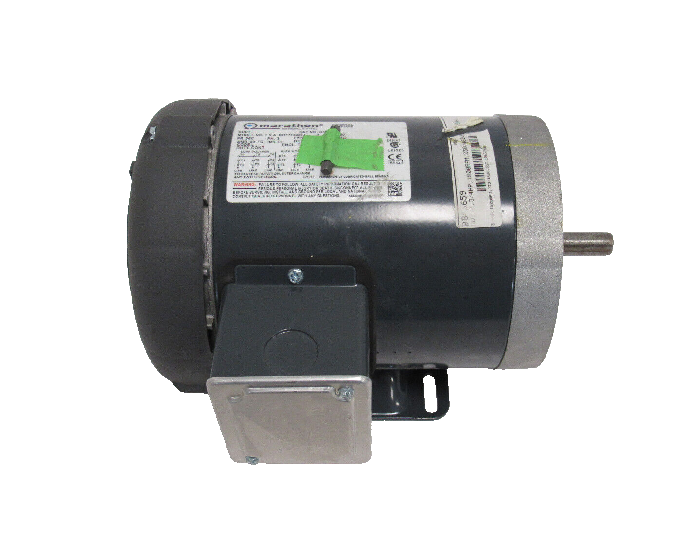 NEW MARATHON G582 MOTOR 3/4-1/2HP 1725-1425RPM 56T17F5322J - SB ...