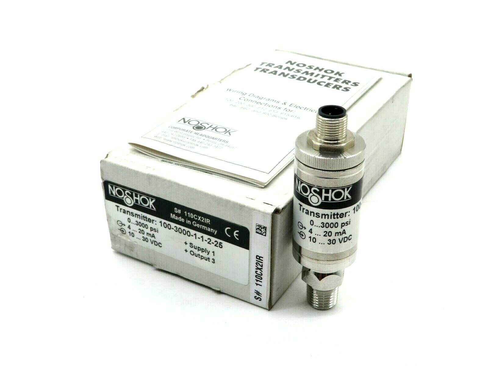 NEW NOSHOK 100-3000-1-1-2-25 PRESSURE TRANSMITTER 100300011225 - SB ...