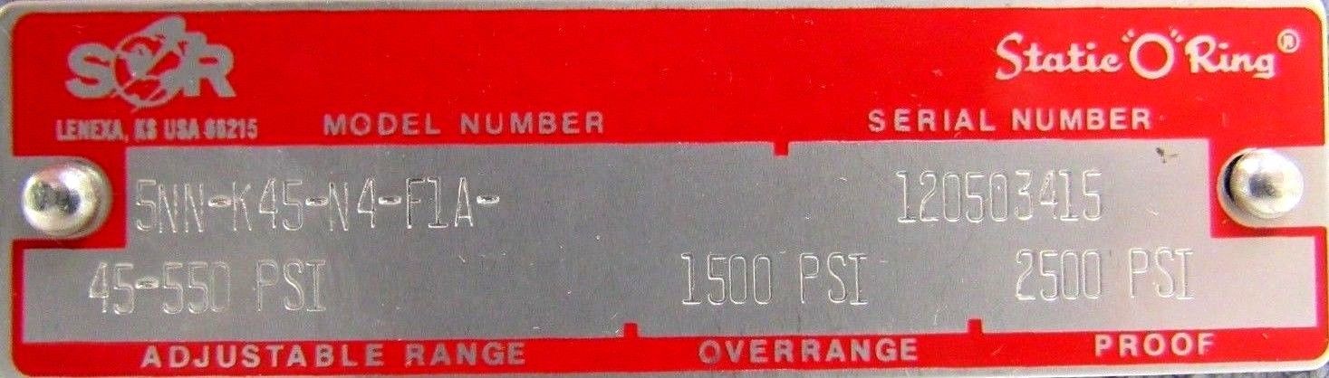 NEW SOR 5NN-K45-N4-F1A PRESSURE SWITCH 5NNK45N4F1A - SB Industrial ...