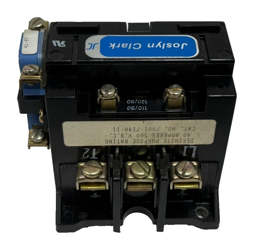 USED JOSLYN CLARK 7001-7140-11 CONTACTOR 110/120V W/ 78095-1T CONTACT ...