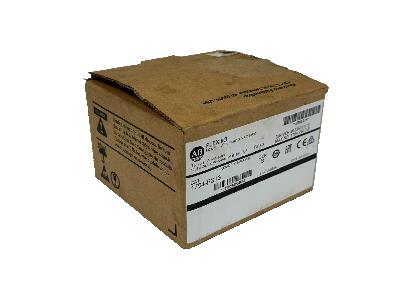 ALLEN BRADLEY 1794-PS13 FLEX I/O POWER SUPPLY SER. B 1794PS13 NEW ...