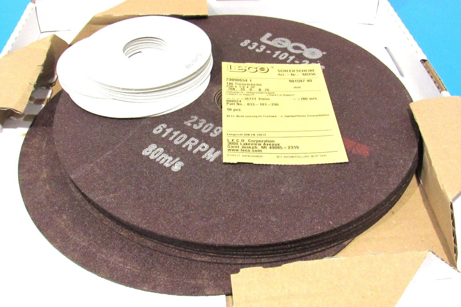 BOX OF 10 NEW LECO 833-101-296 CUT OFF WHEEL 833101296 - SB Industrial ...