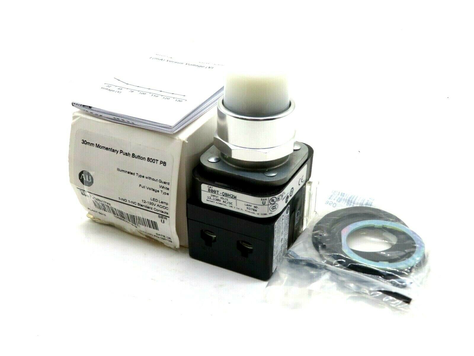 NEW ALLEN BRADLEY 800T-QBH2W PUSH BUTTON SER.U 800TQBH2W - SB ...