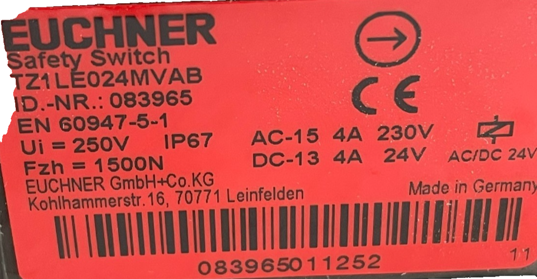 NEW EUCHNER TZ1LE024MVAB SAFETY SWITCH - SB Industrial Supply, Inc.