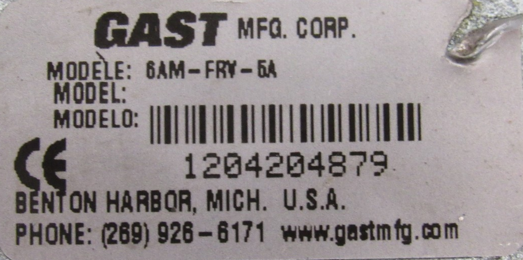 NEW GAST 6AM-FRV-5A AIR MOTOR 6AMFRV5A - SB Industrial Supply, Inc.
