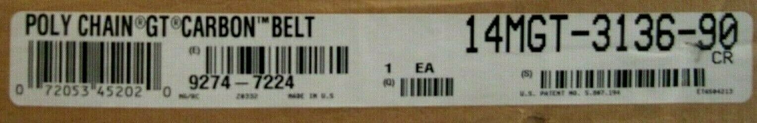 NEW GATES 14MGT-3136-90 POLY CHAIN GT BELT 14MGT313690 - SB Industrial ...