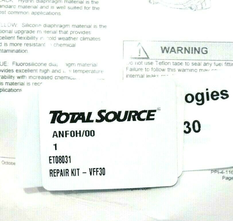 NEW IMPCO VFF30 REPAIR KIT - SB Industrial Supply, Inc.