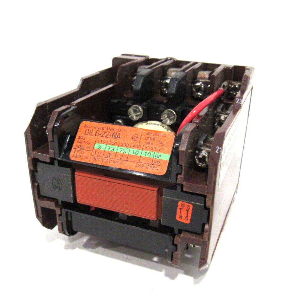 NEW KLOCKNER MOELLER DIL 0-22-NA CONTACTOR DIL022NA - SB Industrial ...