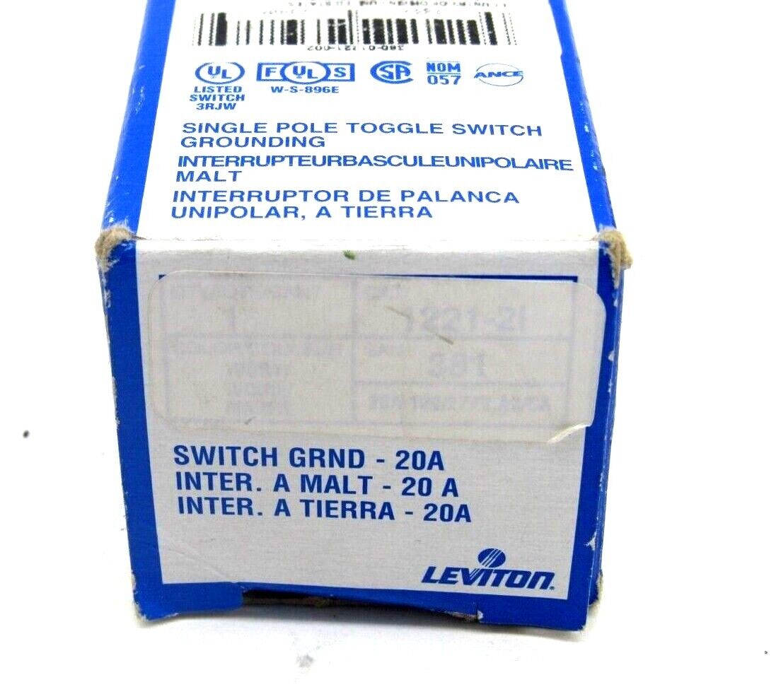 NEW LEVITON 1221-2I TOGGLE SWITCH 381-1221-21 122121 - SB Industrial ...