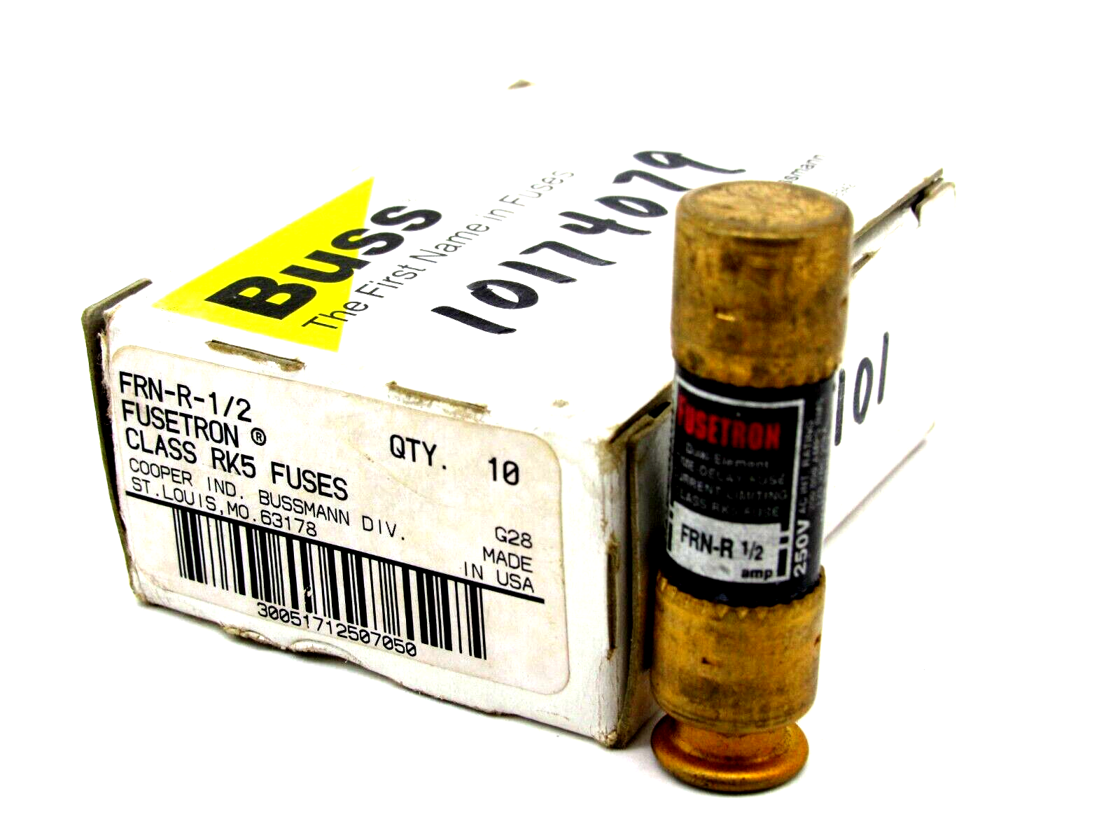 NEW LOT OF 10 BUSSMANN FRN-R-1/2 FUSES FRNR12 - SB Industrial Supply, Inc.