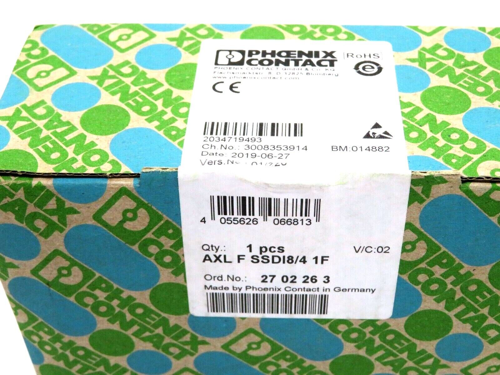 NEW SEALED PHOENIX CONTACT AXL F SSDI8/4 1F INPUT MODULE 2702263 AXLFSSDI841F - SB Industrial ...