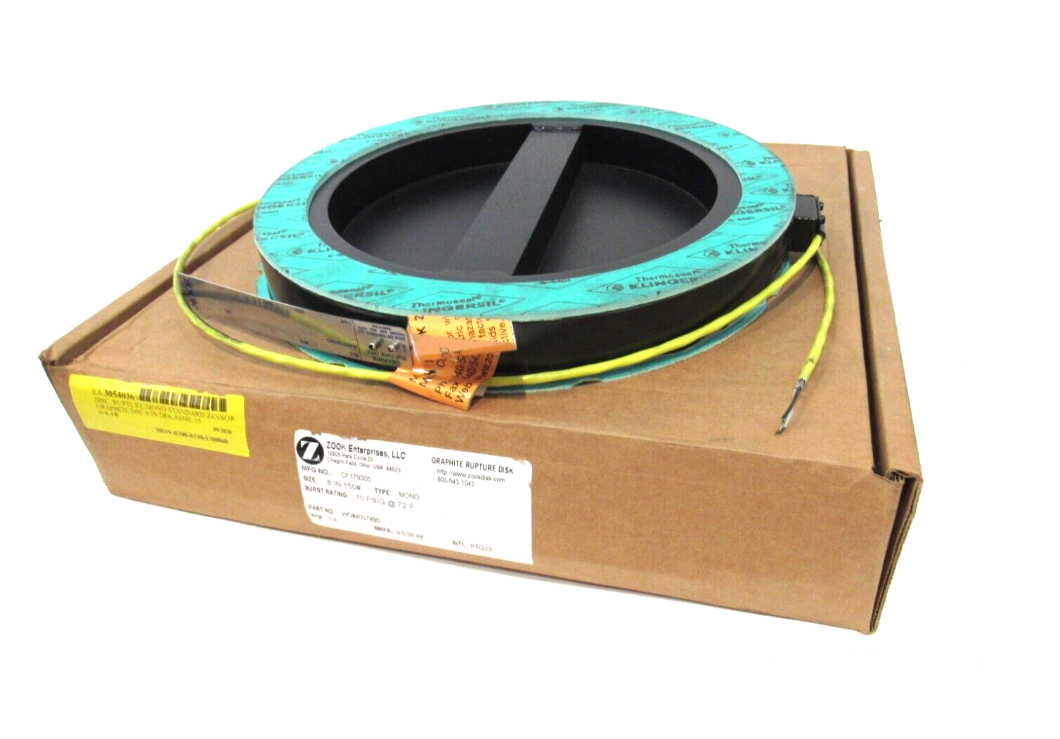 NEW ZOOK ENTERPRISES CF179305 GRAPHITE RUPTURE DISC 8" 4037490 - SB ...