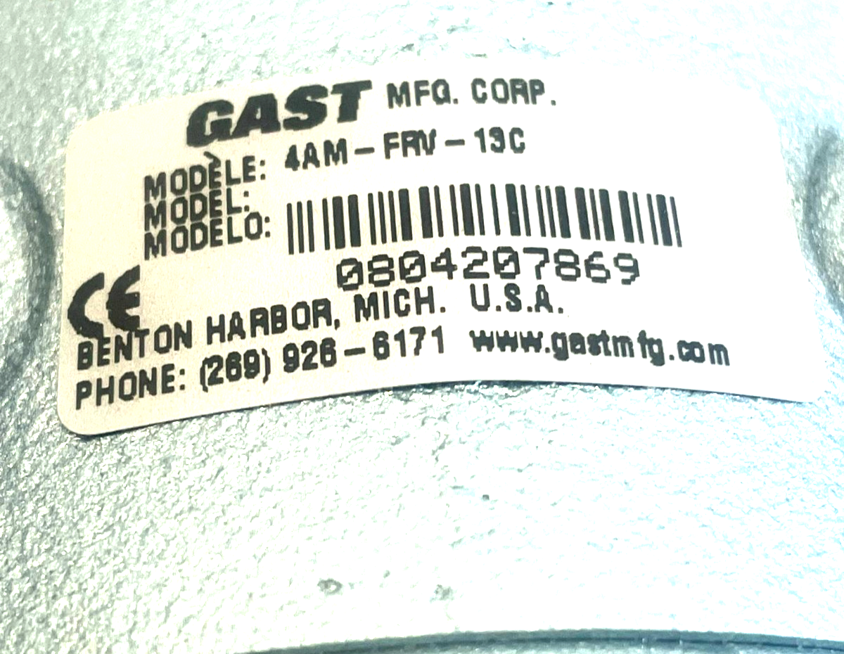NEW GAST 4AM-FRV-13C AIR MOTOR 4AMFRV13C - SB Industrial Supply, Inc.