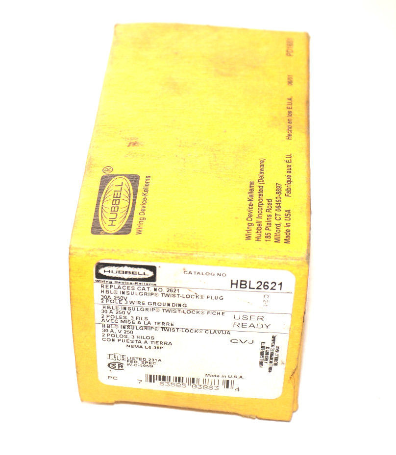 NEW HUBBELL HBL2621 PLUG - SB Industrial Supply, Inc.