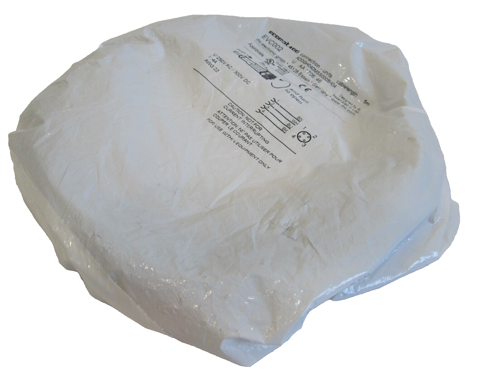 NEW LOT OF 4 IFM EVC002 CONNECTION CABLE 5M ADOGH040MSS0005H04-EVC002 ...